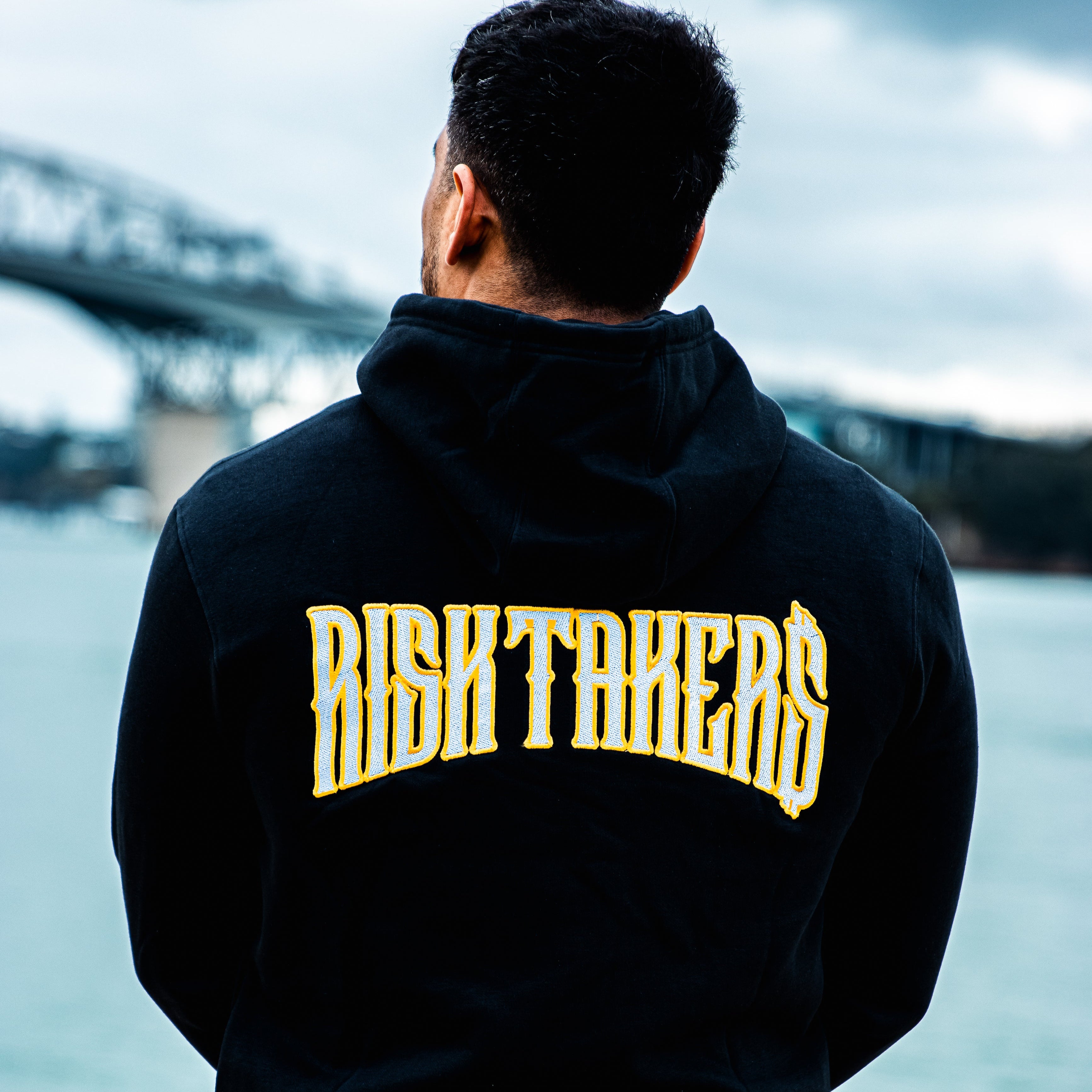 Yellow Embroidered Hoodie – Risk Taker$ Clothing